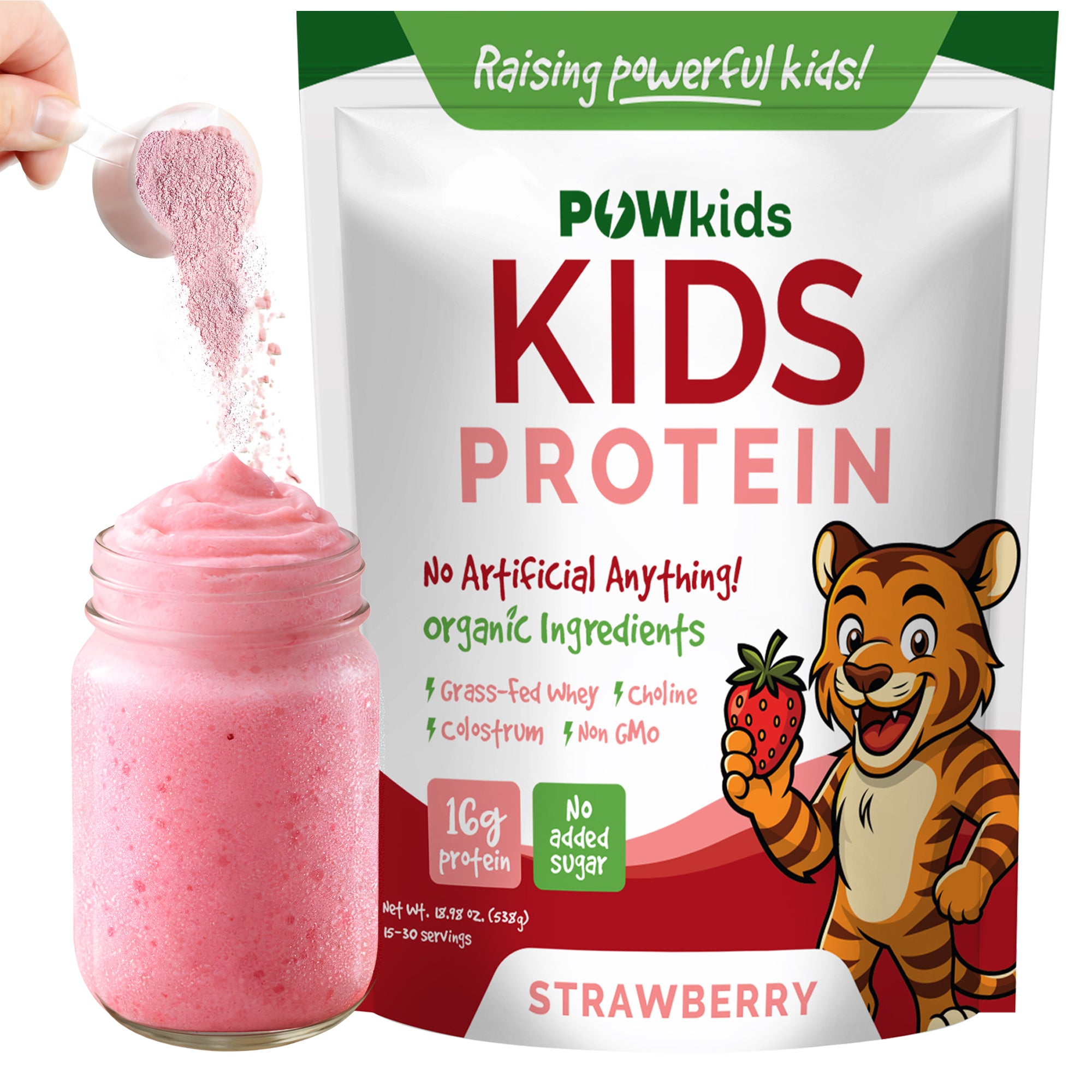 Strawberry Flavored Kids Protein Powder – POWkids Health